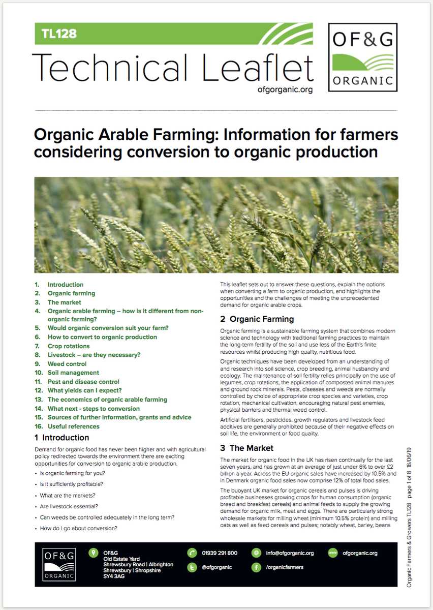 OF&G's National Organic Combinable Crops 2021 - Report | OF&G